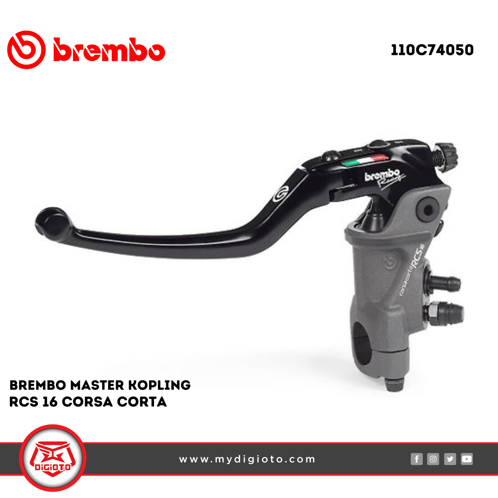Brembo Master Kopling RCS 16 Corsa Corta